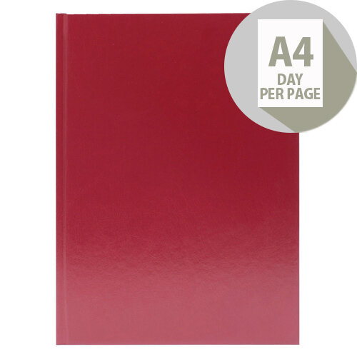 Desk Diary A4 Day Per Page 2020 Burgundy KFA41BG20 - Hunt Office Ireland