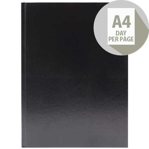 Desk Diary A4 Day Per Page 2020 Black KFA41BK20 - Hunt Office Ireland