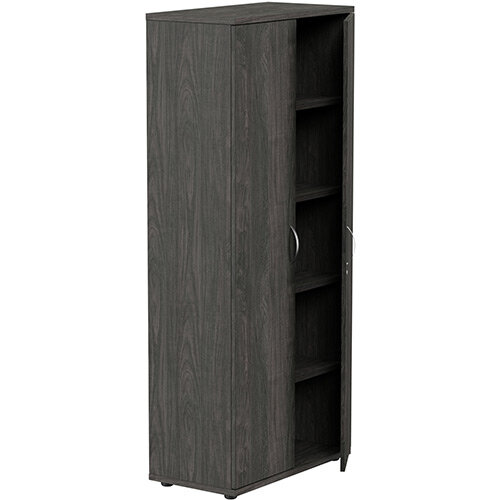 Tall Carbon Walnut 2 Door Office Cupboard 1850mm Height Kito - Hunt ...