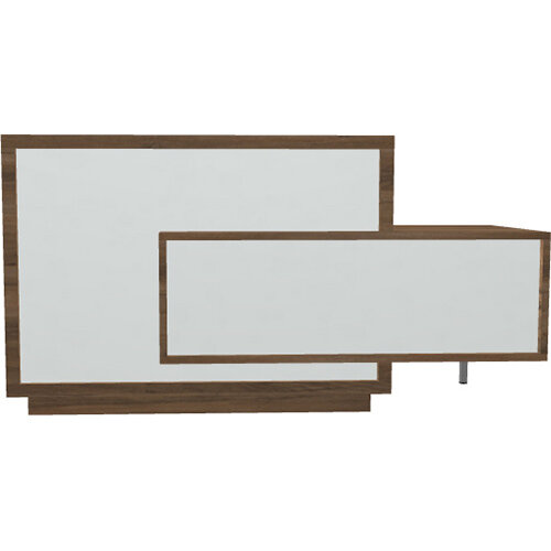 Foro Modern Design Reception Desk With Grey Matte Front & Chestnut ...