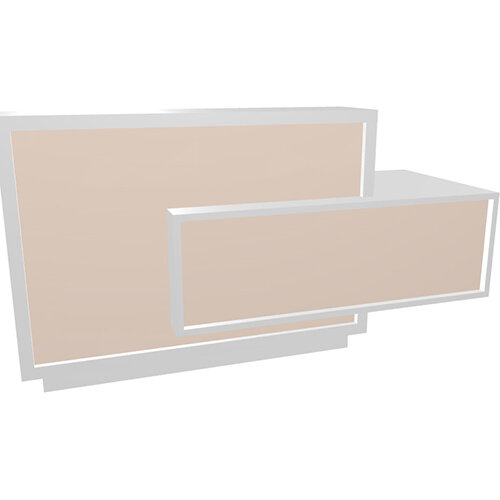 Foro Modern Design Reception Desk With Beige Matte Front & White Pastel ...