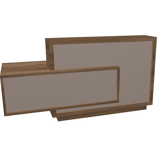 Foro Modern Design Reception Desk With Truffle Matte Front & Chestnut ...