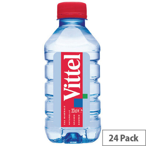 Vittel Natural Still Water 330ml PET Plastic Bottles Pack of 24 17217 ...
