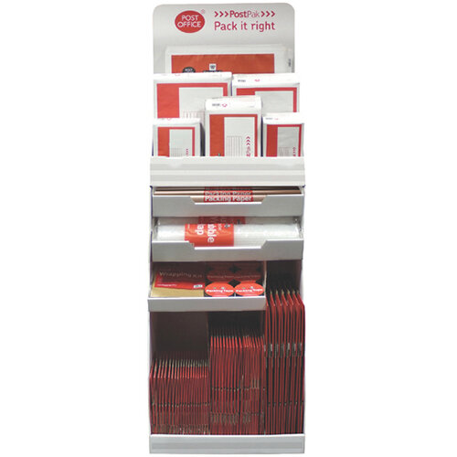 Postpak Red Display Stand And Stock PACKAGING FSDU - Hunt Office Ireland