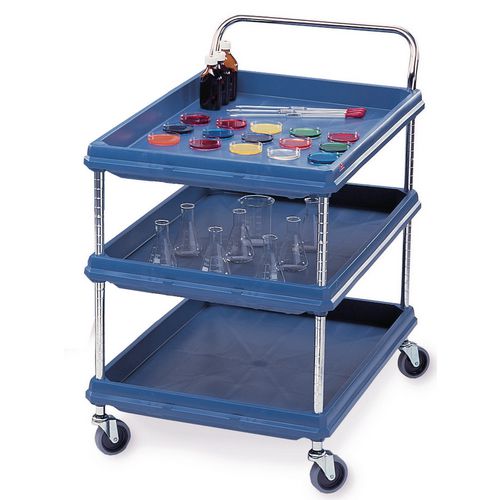 Deep Ledge Trolley 3-Tier Blue BC2030-3DBU 310779 - Hunt Office Ireland