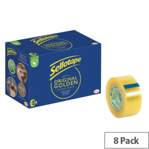 Sellotape Original Golden Tape Small 18mm x 33m Pack 8 - Hunt Office ...