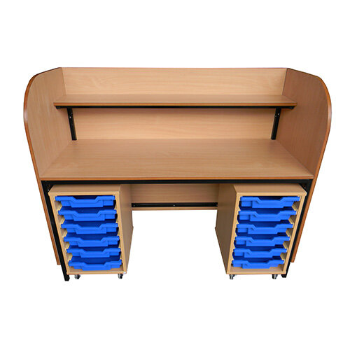 Senior Special Education Workstation with Two Tray Trolley Units ...