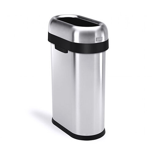 Simplehuman Slim Design Steel Bin 50L Open Top Brushed Stainless Steel ...