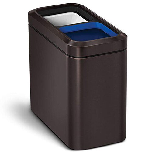 Simplehuman Slim Design Recycler Steel Bin Dual Compartment 20L (2x10L ...