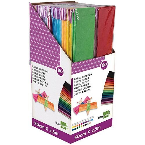 Crepe Paper 80 Sheets Assorted 500x2500mm - Hunt Office Ireland