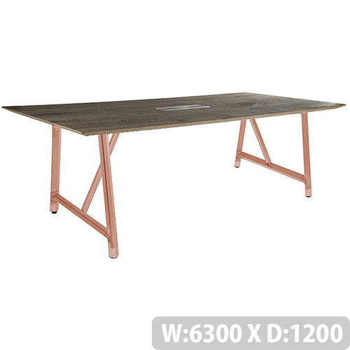 Frovi RELIC Sawn Weathered Oak Top Bench Table With Power Module ...