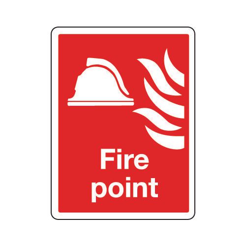 Sign Fire Point 300x400 Aluminium - Hunt Office Ireland