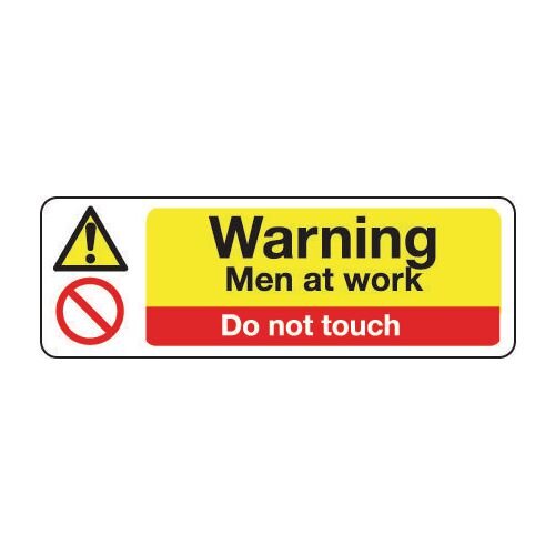 Sign Warning Men At Work 600x200 Aluminium - Hunt Office Ireland