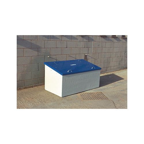 Waste Storage Unit 420 Ltrs Light Grey + Blue Lid - Hunt Office Ireland