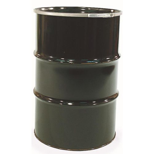 Drum Steel Open Top 45 Gallon Black/Plain - Hunt Office Ireland