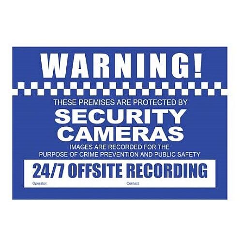 CCTV Warning Signs A4 Size Pack of 4 - Hunt Office Ireland