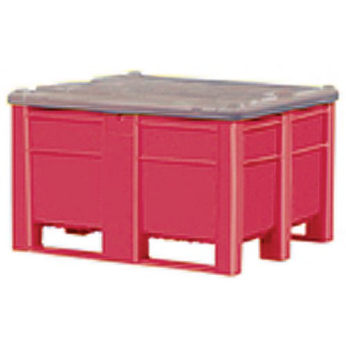 Solid Dolav Pallet Box 1200x1000x740 mm Red & Grey Lid - Hunt Office ...