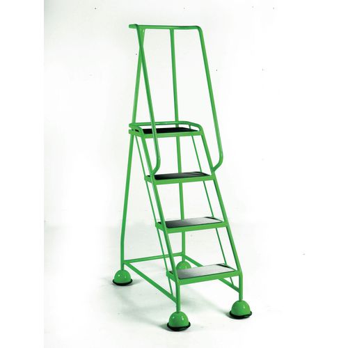 4 Tread Spring Loaded Step Full Handrail Anti-Slip Treads Green - Hunt ...