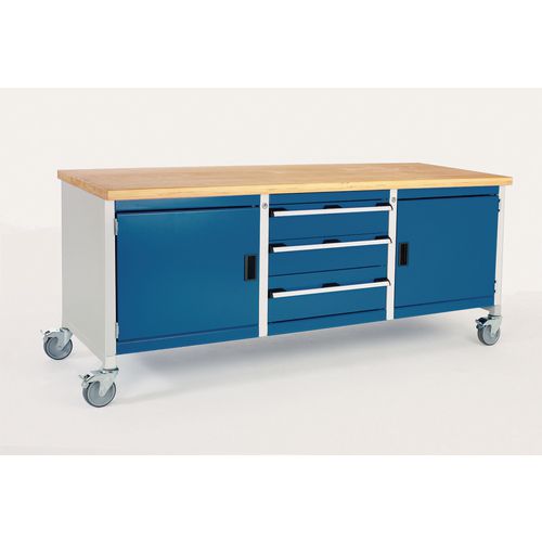 Mobile Heavy Duty Storage Bench With 2x150 Drawers 1x200 Drawer And 500 ...