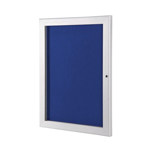 A3 Lockable Outdoor Pin Board With Blue Felt - Hunt Office Ireland