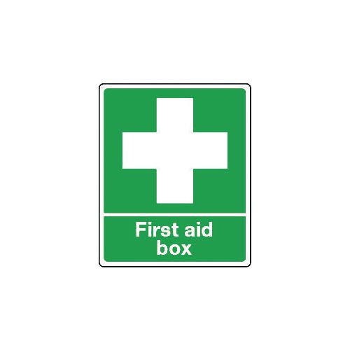 Sign First Aid Box Self-Adhesive Vinyl 75x100 - Hunt Office Ireland
