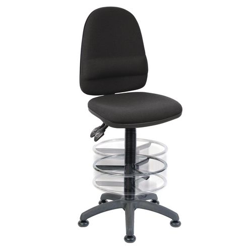 Ergo Twin Deluxe Draughting Chair Black - Hunt Office Ireland