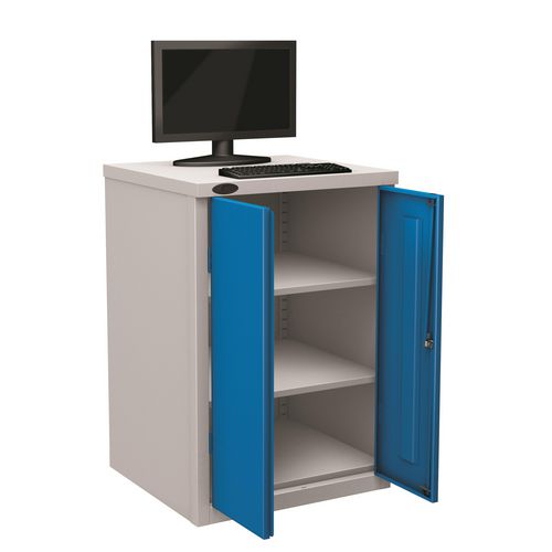 Flat Top Heavy Duty Computer Cupboard With Blue Doors ...