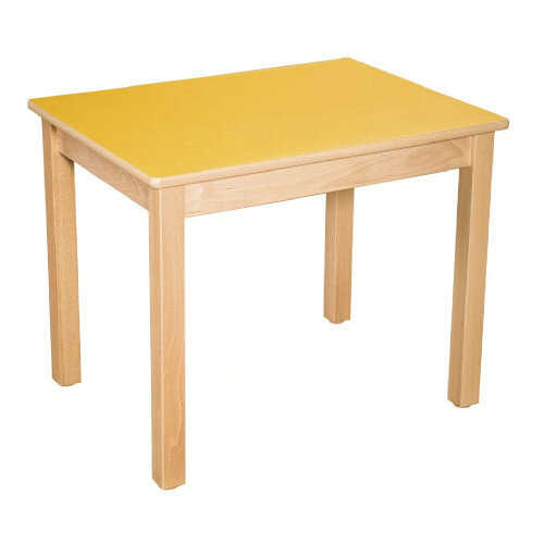 Rectangular Beech Table Yellow - 60x120x71Cm - HuntOffice Ireland
