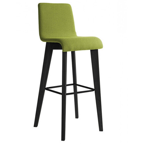 Frovi JIG Upholstered Canteen Stool With Black Oak 4 Leg Wooden Frame ...
