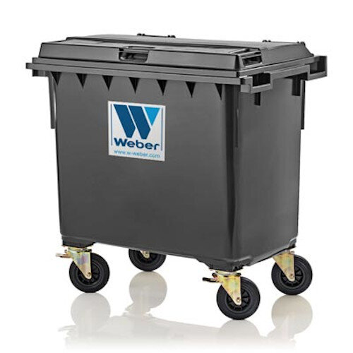 Weber 4 Wheeled Plastic Bin 770L Black - Hunt Office Ireland