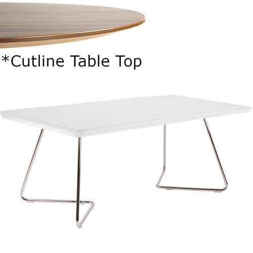 Frovi WIRE Rectangular Coffee Table With Chrome WIRE Frame & Cutline ...