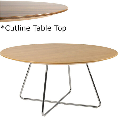 Frovi WIRE Round Coffee Table With Raw Steel WIRE Frame & Cutline Top ...