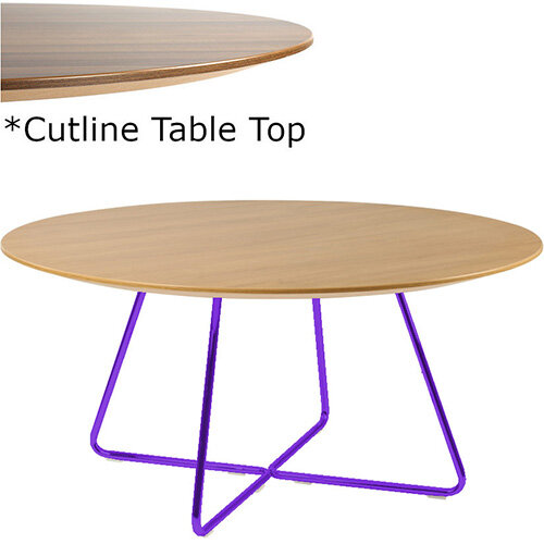 Frovi WIRE Round Coffee Table With Painted Steel WIRE Frame & Cutline ...