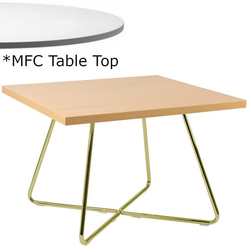 Frovi WIRE Square Coffee Table With Vintage Brass WIRE Frame & MFC Top ...