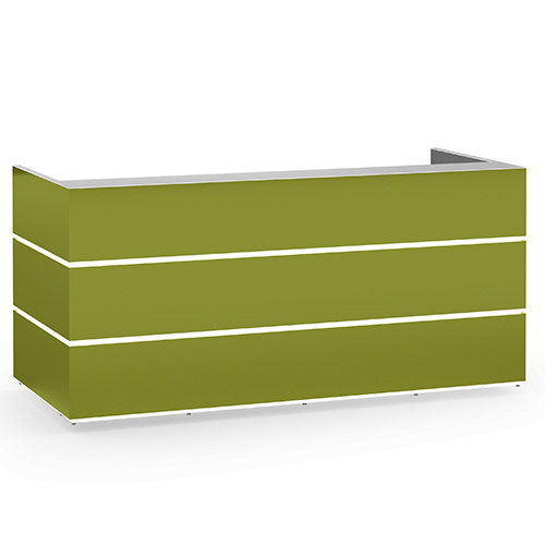 Pearl Modern Design Green Acrylux Reception Desk with Silver Glass ...