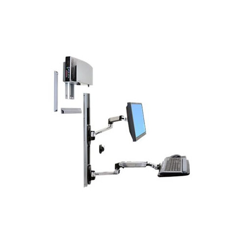 Ergotron LX Wall Mount System - Mounting kit (wall arm, CPU holder ...