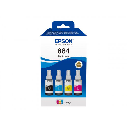 Epson EcoTank 664 - 4-pack - black, yellow, cyan, magenta - original ...