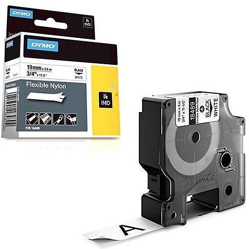 Dymo Rhino Flexible Nylon Label 19mm Black/White 18489 - Hunt Office ...