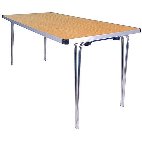 Lightweight Aluminium Folding Leg Table Rectangular Oak ...
