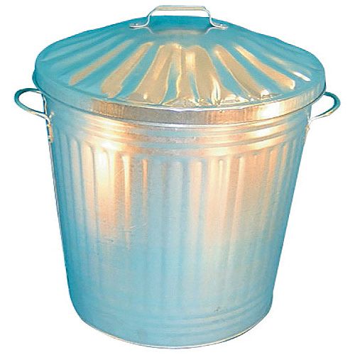 Galvanised Dustbin with Lid 90 Litre 344197 - Hunt Office Ireland