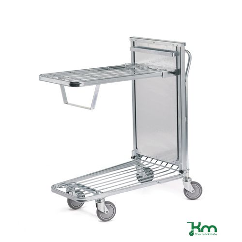 VFM Metallic Grey/Blue Spring Tray Platform Trolley 300kg Capacity ...