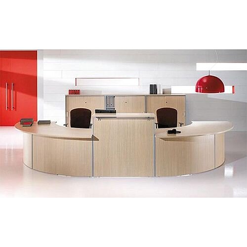 Circular Reception Desk Light Beech Finish Rock RD59 - Hunt Office Ireland