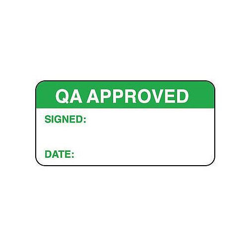 Quality Management Labels Qa Approved Roll Of 250 - Hunt Office Ireland