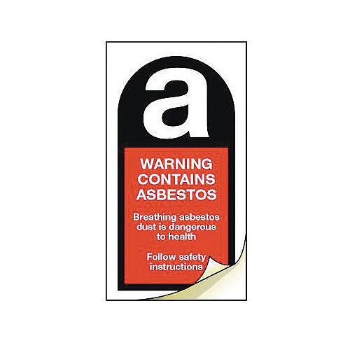 Asbestos Safety Labels Warning Contains Asbestos Strip Of 20 - Hunt ...