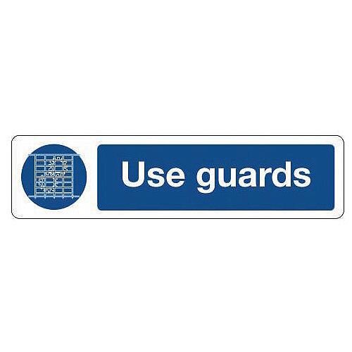 Aluminium Mini Mandatory Safety Sign Use Guards - Hunt Office Ireland