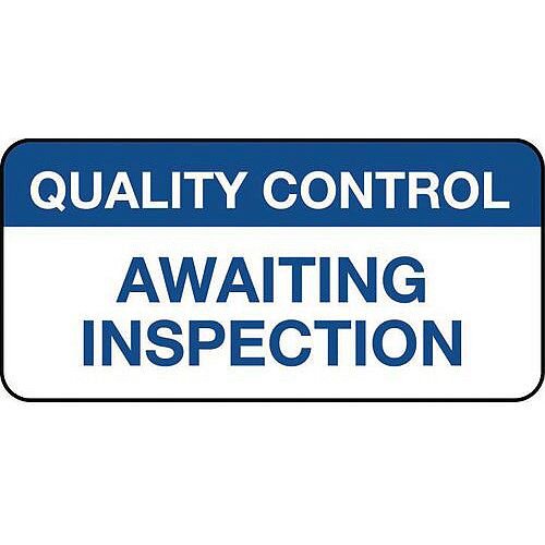 Quality Management Labels Quality Control Awaiting Inspection Roll Of ...