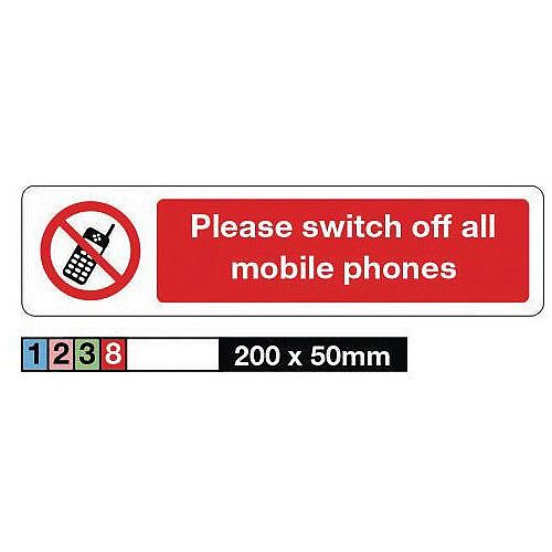 PVC Mini Prohibition Sign Please Switch Off All Mobile Phones - Hunt ...