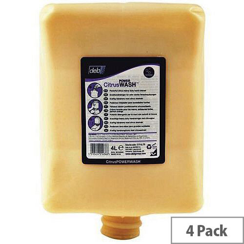 DEB Citrus Heavy Duty Hand Cleanser Cartridge Refills 2L Pack 4 - Hunt ...