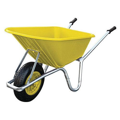 Yellow Plastic Bodied Wheelbarrow Capacity 120kg SY389496 - Hunt Office ...