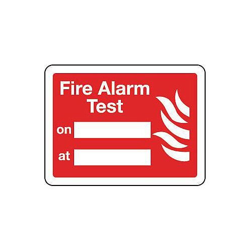 Sign Fire Alarm Test 200X150 Vinyl - Hunt Office Ireland